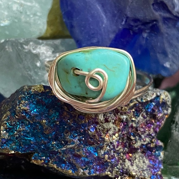 Jewelry | 74 Gorgeous Turqoise Wire Wrapped Ring | Poshmark